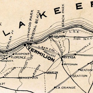 1913 Map of Vermilion Ohio Lake Erie - Etsy