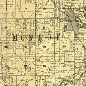 1907 Farm Line Map of Pulaski County Indiana Winamac - Etsy