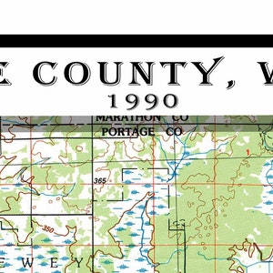 1990 Map of Portage County Wisconsin - Etsy
