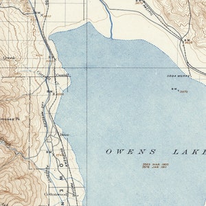 1939 Map of Owens Lake California - Etsy