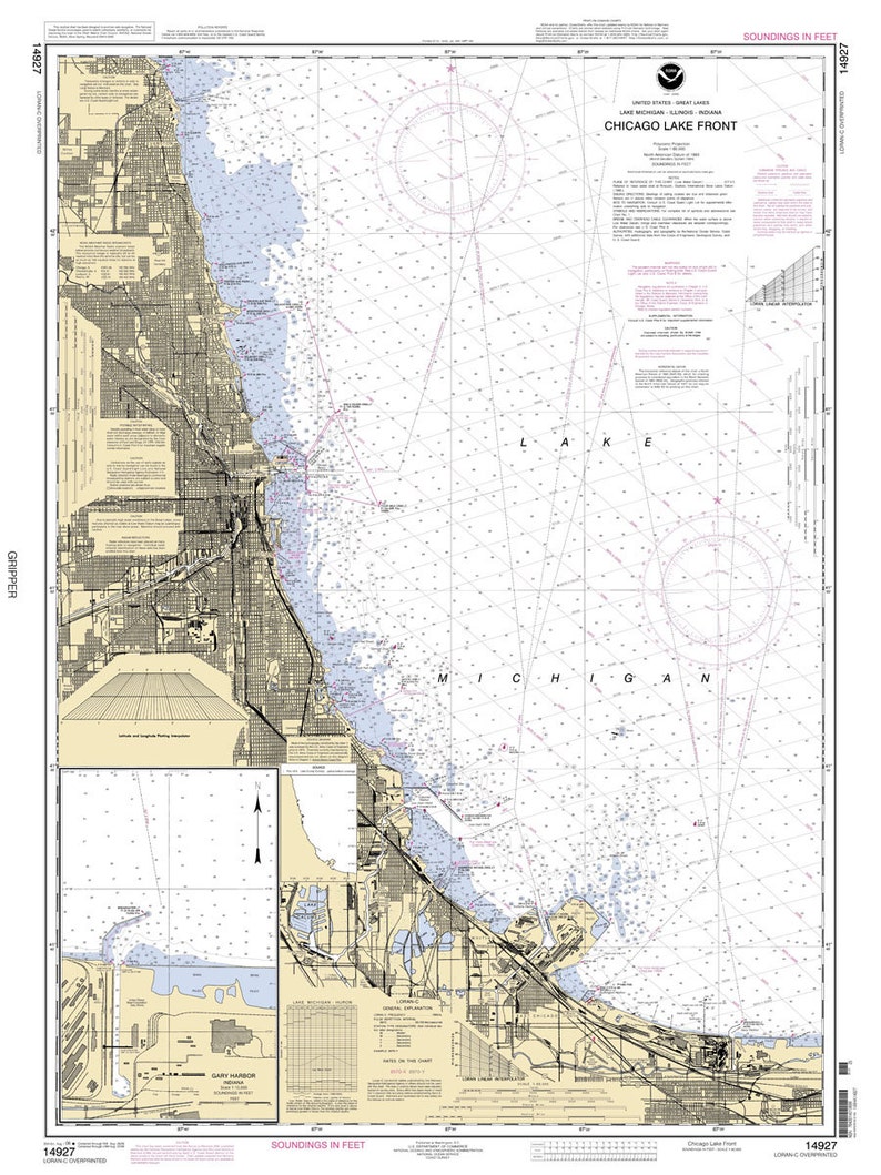 2006 Nautical Map of Chicago Lake Front Lake Michigan - Etsy