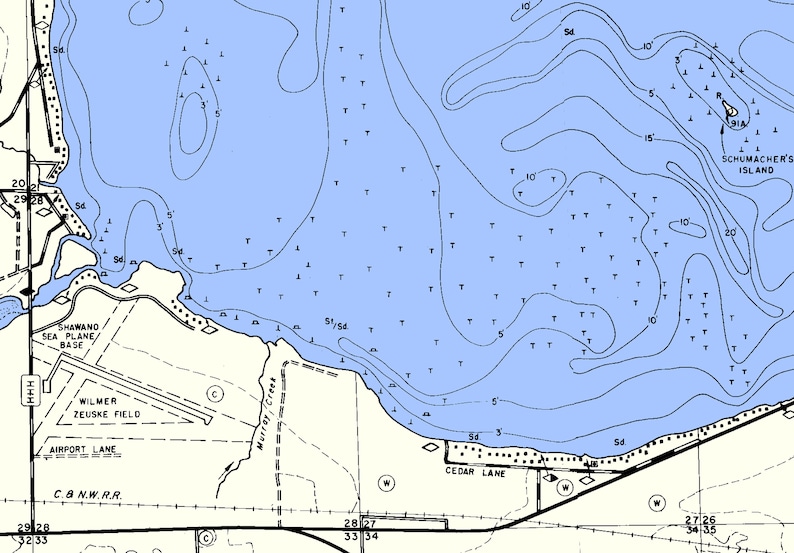 1974 Map of Shawano Lake Shawano County Wisconsin - Etsy