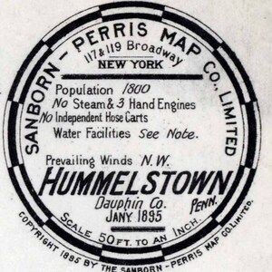 1895 Town Map of Hummelstown Dauphin County Pennsylvania - Etsy