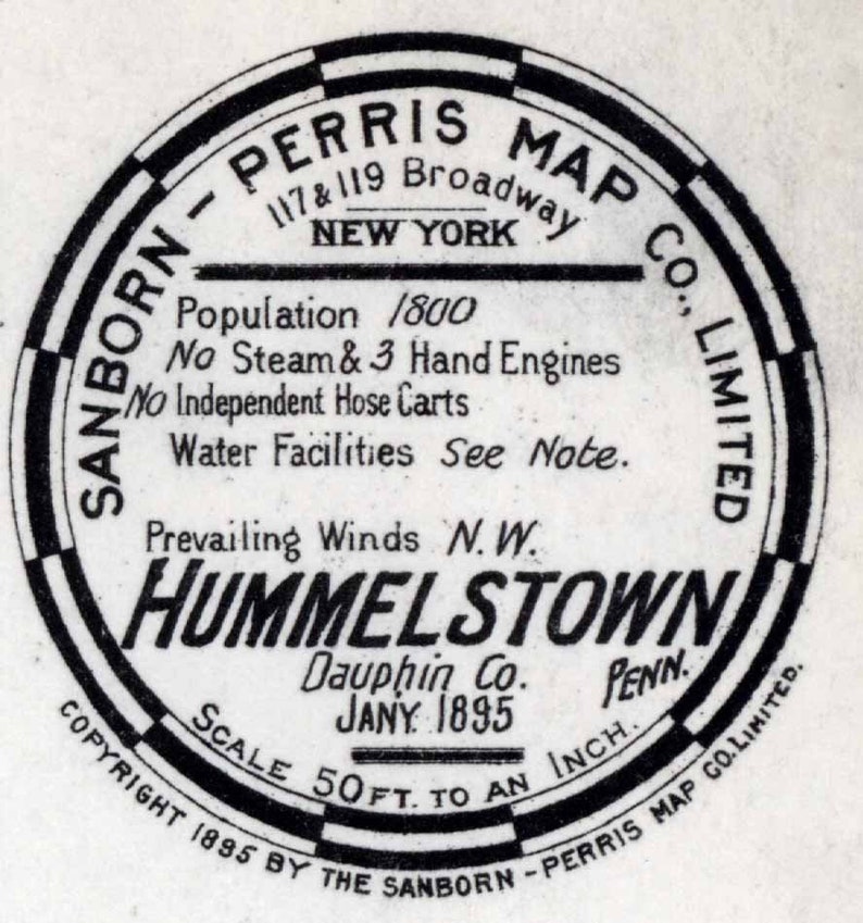 1895 Town Map of Hummelstown Dauphin County Pennsylvania - Etsy