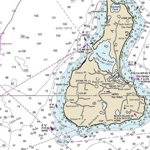 2017 Nautical Map of Block Island Sound and Approaches - Etsy