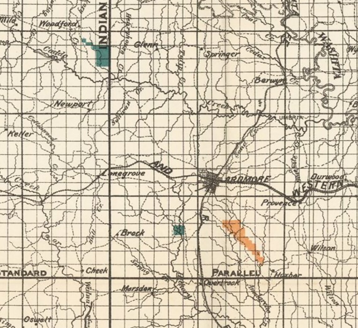 1903 Map of Chickasaw Nation Indian Territory - Etsy
