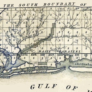 1839 Map of North Florida - Etsy