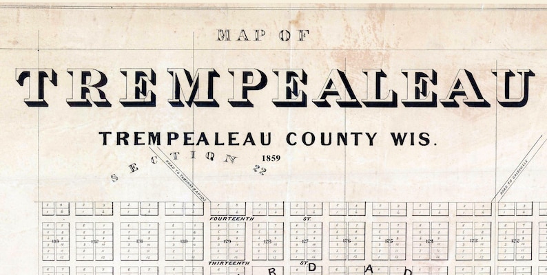 1859 Town Map of Trempealeau Wisconsin - Etsy