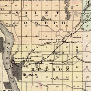 1878 Map of St Croix County Wisconsin - Etsy