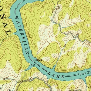 1942 Map of Waterville Lake North Carolina - Etsy