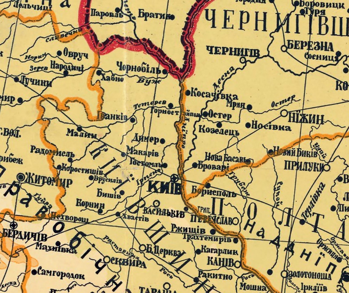 1922 Map of Ukraine Administrative and Political Districts - Etsy
