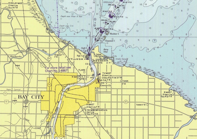 1975 Nautical Map of Saginaw Bay Lake Huron - Etsy 1975 Nautical Map of Saginaw Bay Lake Huron - Etsy