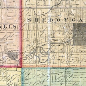 1862 Farm Line Map of Sheboygan County Wisconsin - Etsy