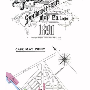 1890 Town Map of Cape May Point New Jersey - Etsy
