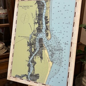 1929 Chart of the Saint Augustine Inlet Florida Framed - Etsy