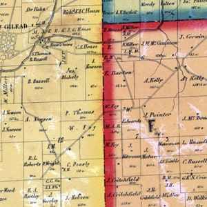 1857 Farm Line Map of Morrow County Ohio Mt Gilead - Etsy