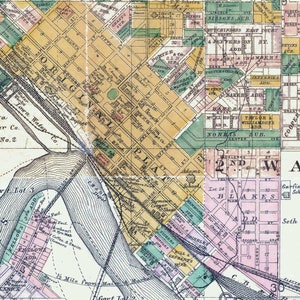 1891 Map of Ottumwa Iowa - Etsy