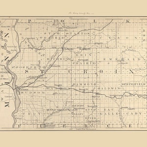 1880 Map of Saint Croix County Wisconsin - Etsy