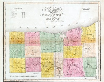 Williamson 1858 Old Town Map With Homeowner Names New York Reprint ...