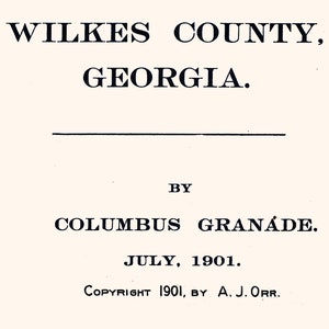 1901 Map of Wilkes County Georgia - Etsy