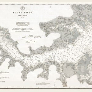 1874 Nautical Chart of Neuse River North Carolina - Etsy
