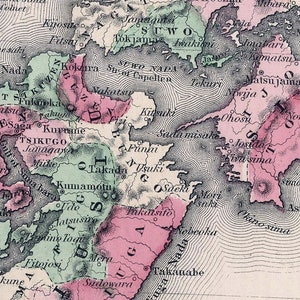 1865 Map of Japan - Etsy