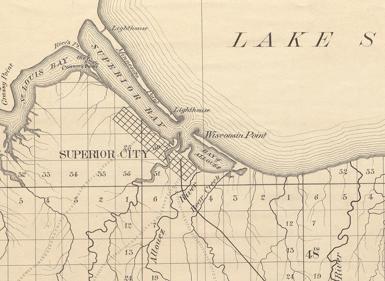 1880 Map of Douglas County Wisconsin | Etsy