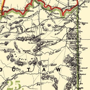 1889 Map of Oklahoma Indian Territory - Etsy