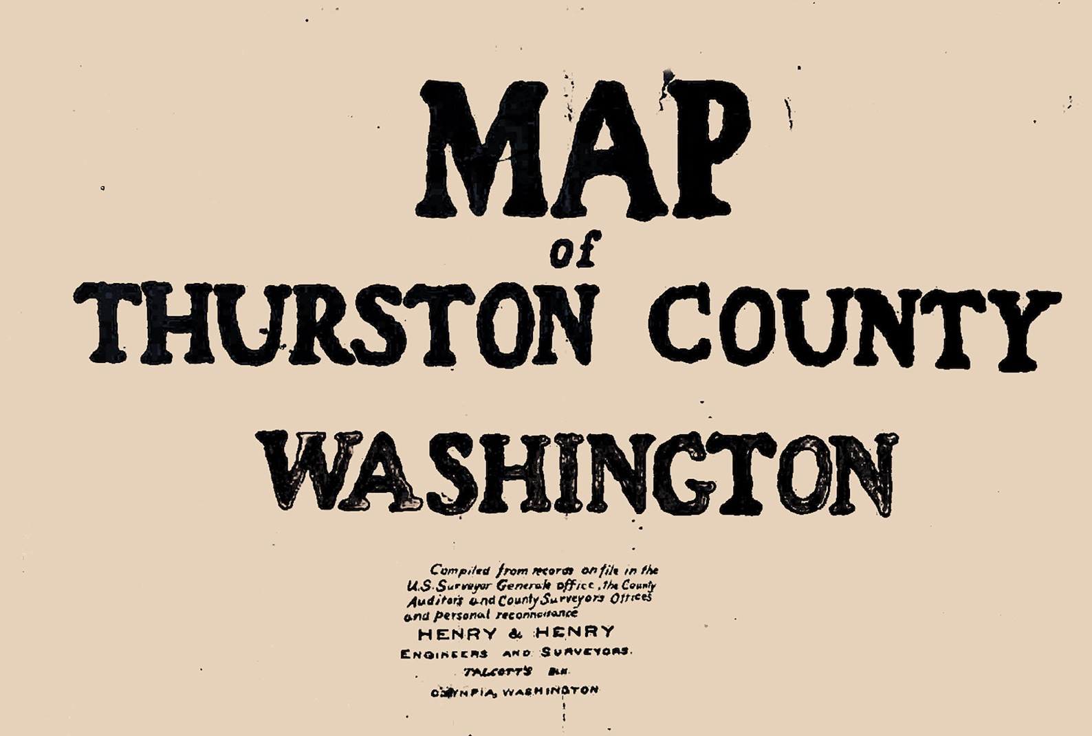 1890 Map of Thurston County Washington - Etsy
