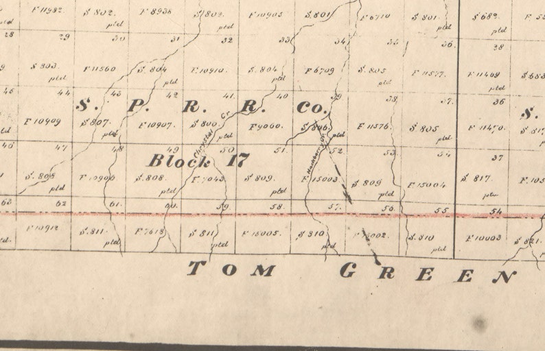 1889 Farm Line Map of Mitchell County Texas - Etsy