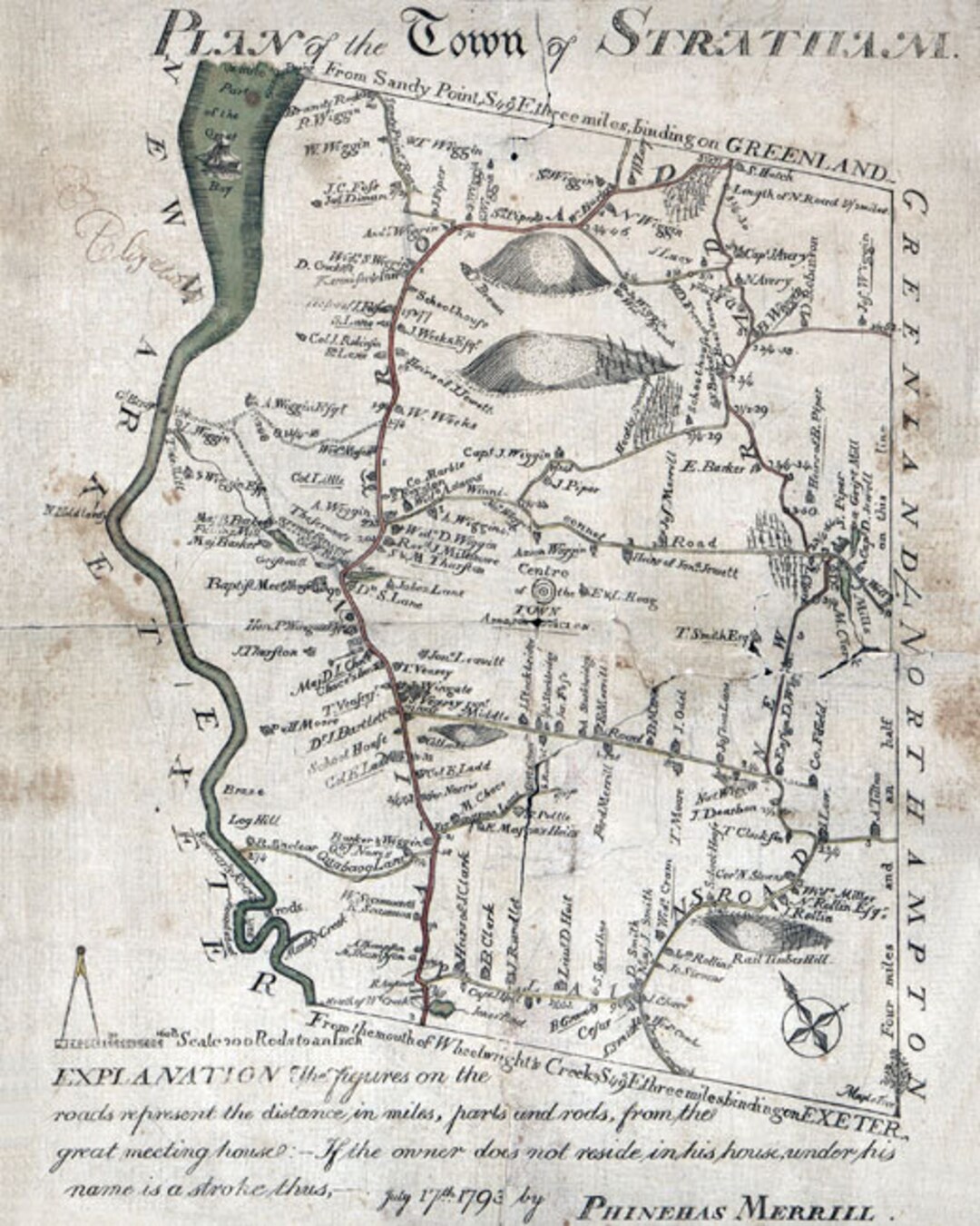 1793 Map of Stratham New Hampshire - Etsy
