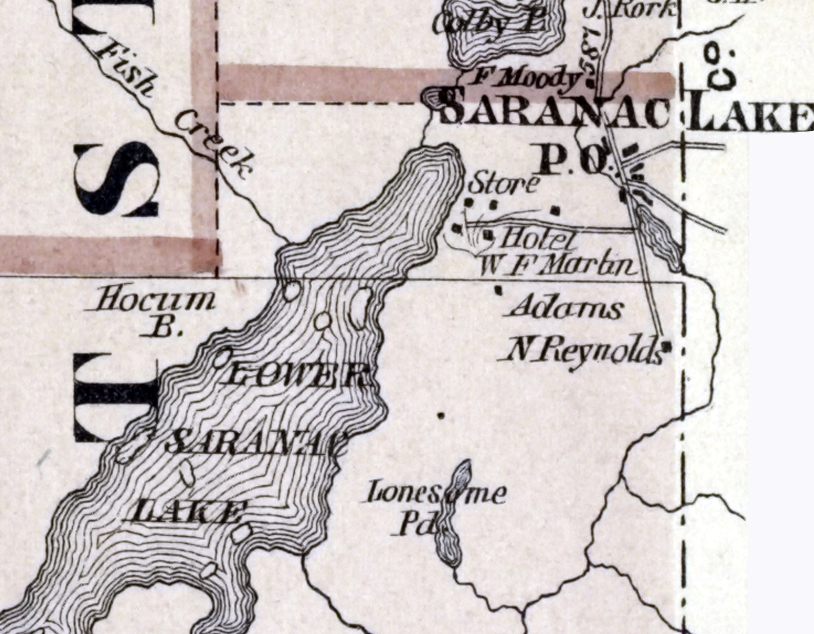 1876 Map of Upper and Lower Saranac Lake New York - Etsy