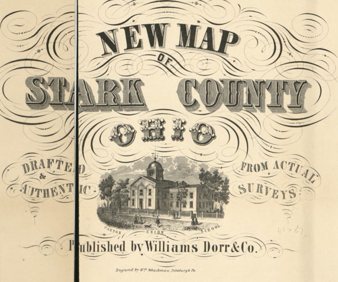 1855 Farm Line Map of Stark County Ohio Massillon | Etsy