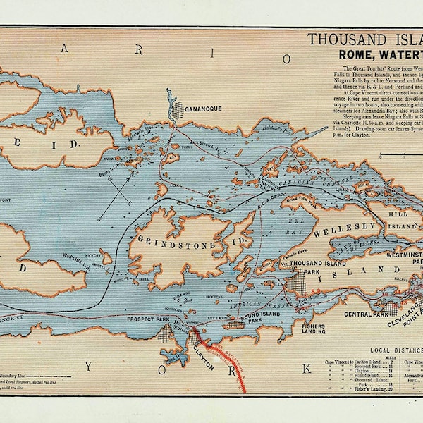 Thousand Islands Map - Etsy
