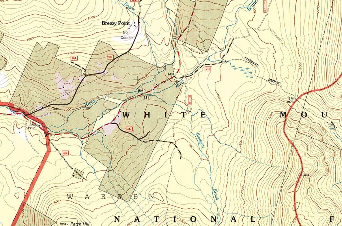 1995 Topo Map of Mount Kineo New Hampshire White Mountains - Etsy