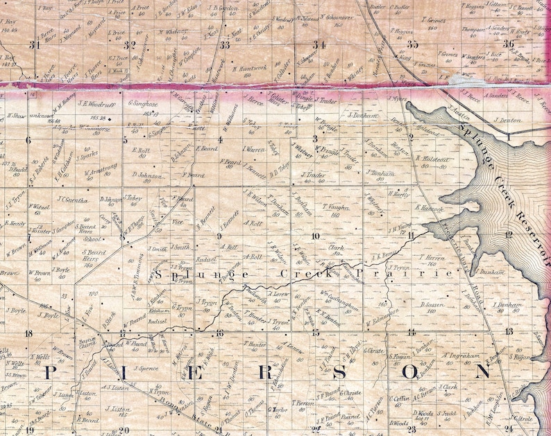 1858 Map of Vigo County Indiana | Etsy