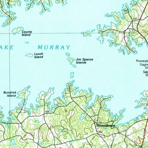 1986 Map of Lake Murray South Carolina - Etsy