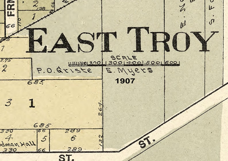 1907 Town Map of East Troy Walworth County Wisconsin - Etsy