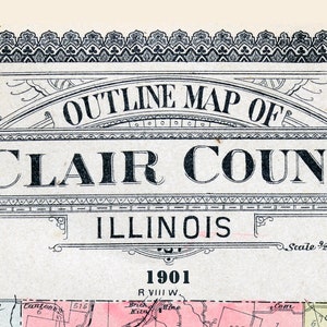 1901 Map of St Clair County Illinois - Etsy