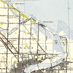1943 Topo Map of Bay City Michigan Saginaw Bay - Etsy