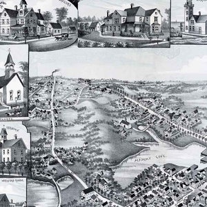 1888 Panoramic Map of Wickford Rhode Island - Etsy
