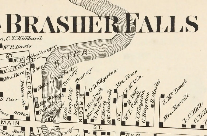1865 Town Map of Brasher Falls Saint Lawrence County New York - Etsy