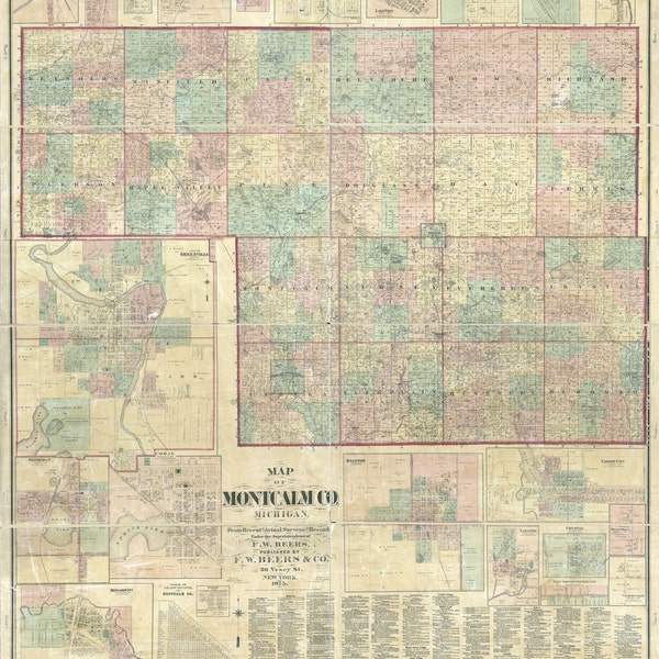 Montcalm County Map - Etsy