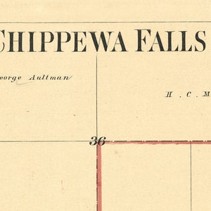 1888 Map of Chippewa Falls Chippewa County Wisconsin - Etsy