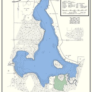 1964 Map of Clam Lake Burnett County Wisconsin - Etsy