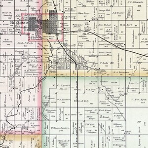 1885 Farm Line Map of Wright County Iowa - Etsy