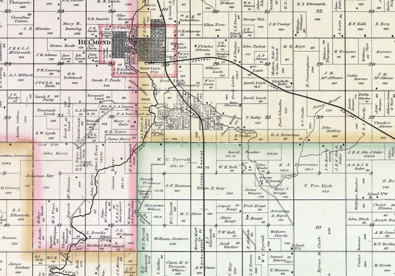 1885 Farm Line Map of Wright County Iowa - Etsy