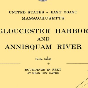 1938 Nautical Map of Gloucester Harbor and Annisquam River ...