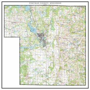 1990 Map of Portage County Wisconsin - Etsy