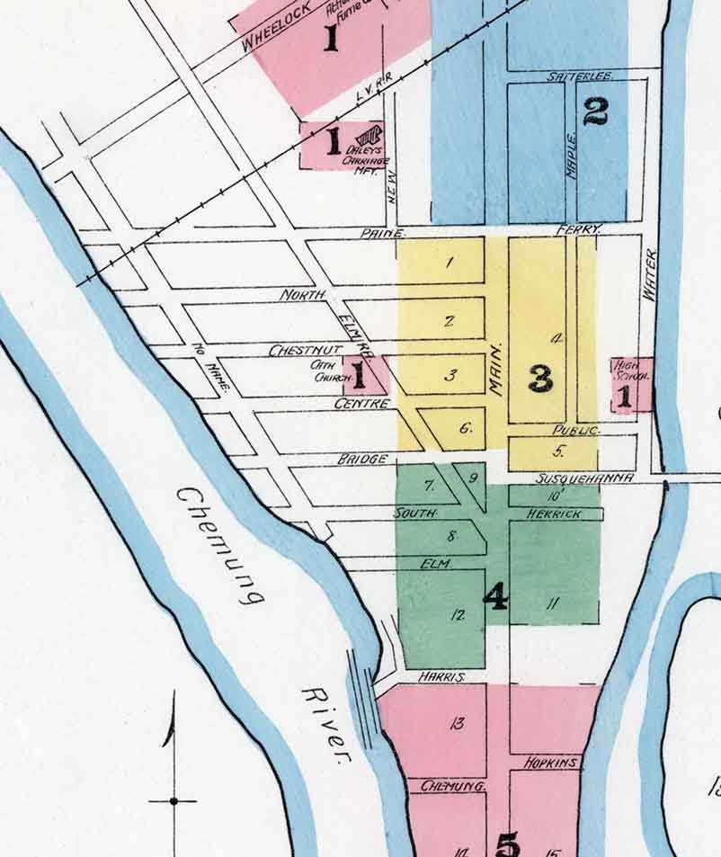 1892 Sanborn Map of Athens Bradford County Pennsylvania - Etsy